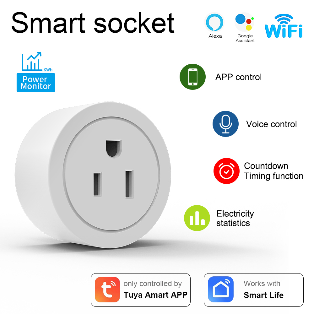 Compact Smart Plug with Energy Monitor & Alexa